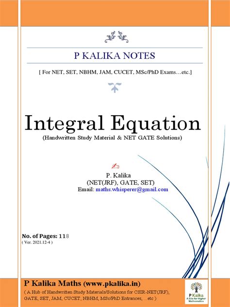 csir net integral equations pdf partial differential equation mathematical analysis