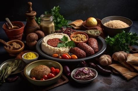 Una Mesa Llena De Comida Que Incluye Una Variedad De Alimentos Que
