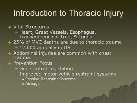 Introduction To Thoracic Injury U U Vital Structures