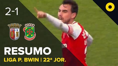 Resumo SC Braga 2 1 Paços de Ferreira Liga Portugal bwin SPORT TV
