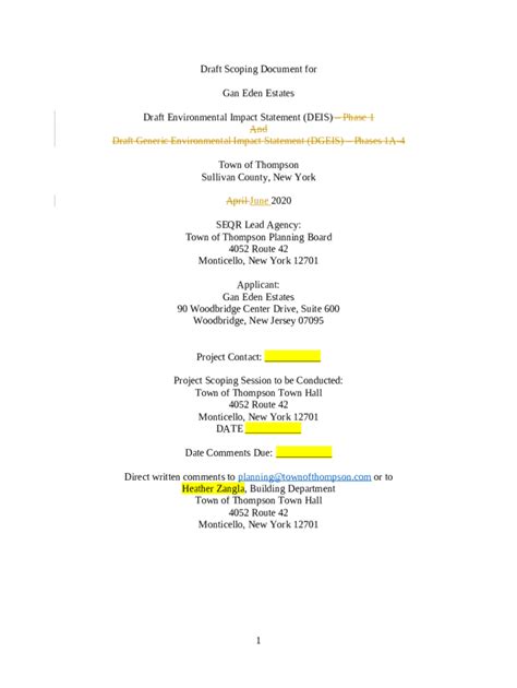 New York State Environmental Quality Review Act Seqr Doc Template
