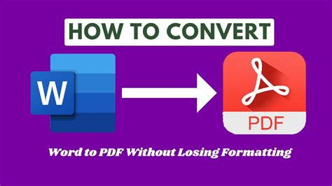 how to convert word to pdf without losing formatting youtube