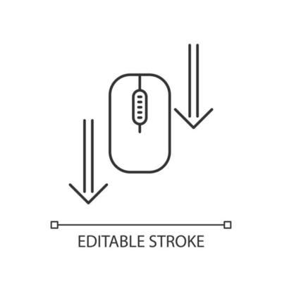 Computermuis Lineaire Pijlpictogram Aanwijzer Dunne Lijn Illustratie
