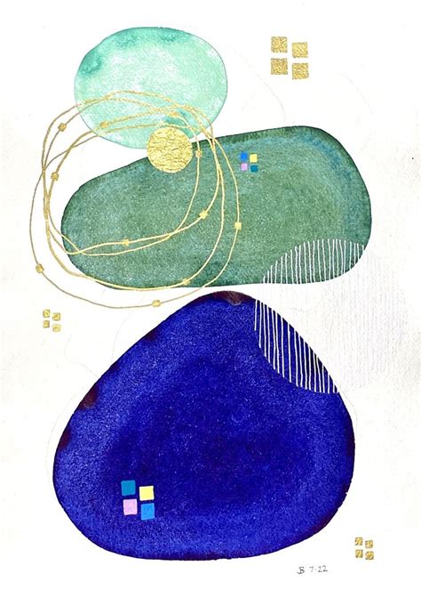 An Abstract Painting With Blue And Green Colors