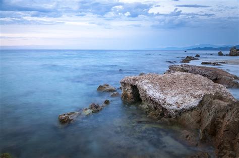 Fond d écran paysage mer méditerranéen baie nuit eau Roche la