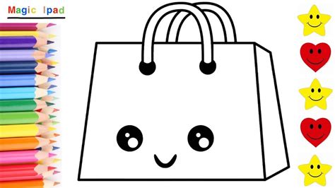 Como dibujar una BOLSA KAWAII dibujos para niños How to draw a