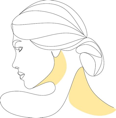 Garota abstrata rosto desenho contínuo de uma linha design de