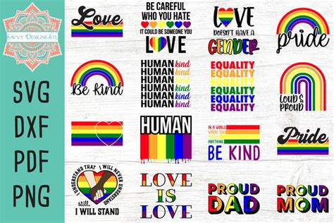 LGBTQ Rainbow Pride Cut File Bundle