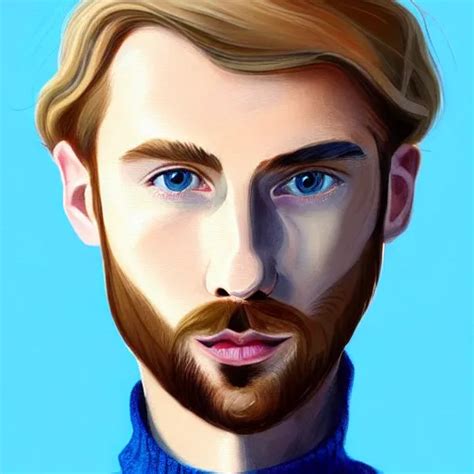 KREA Gangly Man With Short Dirty Blond Wavy Hair Dirty Blond Stubble