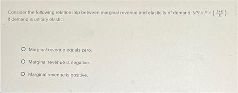 Solved Consider The Following Relationship Between Marginal Chegg