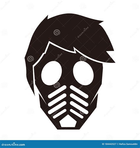 Masked Man Vector Illustration Decorative Background Design Stock