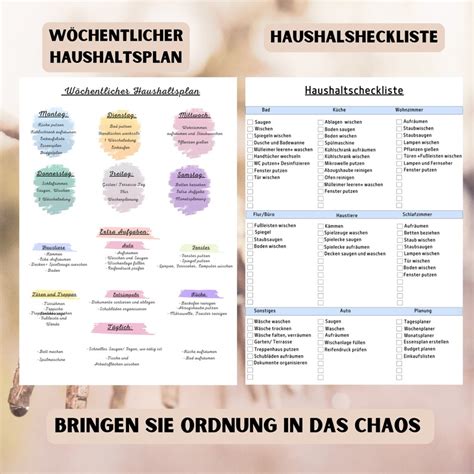 Haushaltsplan Putzplan Pdf Vorlage Zum Ausdrucken In A Und A Format