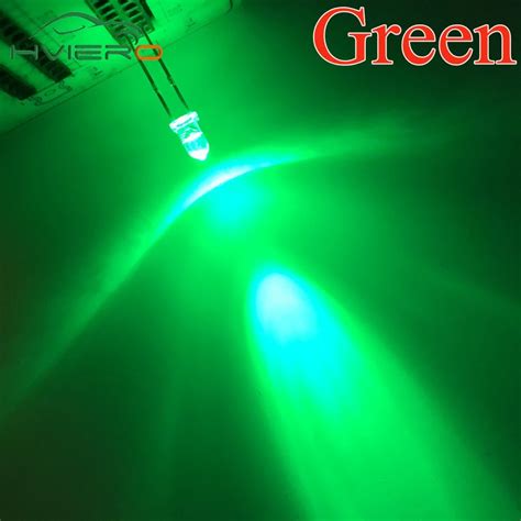100Pcs F3 3mm Round Ultra Bright Green Water Clear LED Light Emitting