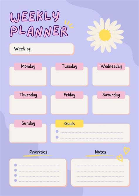 Free And Customizable Weekly Planner Templates Canva