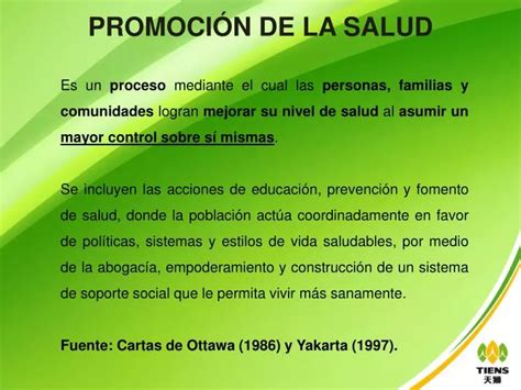 PPT PROMOCIÓN DE LA SALUD PowerPoint Presentation free download ID