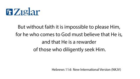 Without Faith It Is Impossible Ziglar Monday Morning Devotion Yt24