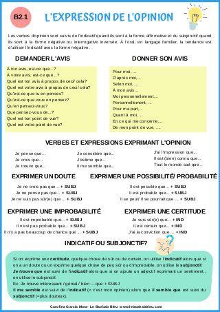 Donner Son Opinion Exprimer Ses Opinions Artofit
