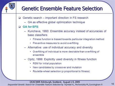 sequential genetic search for ensemble feature selection alexey tsymbal padraig cunningham