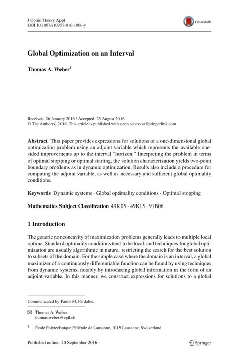 pdf global optimization on an interval
