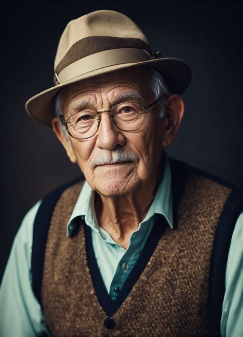 Lexica Close Up Studio Photo Of An Old Yet Stylish Grandpa Detailed