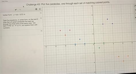 solved w challenge 3 plot five parabolas one through each