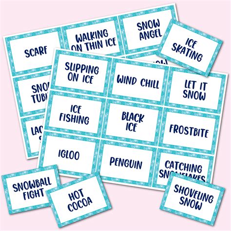 Pictionary Words Printable Cards