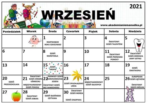 Kalendarz świąt nietypowych dla dzieci na rok szkolny 2021 2022 Artofit