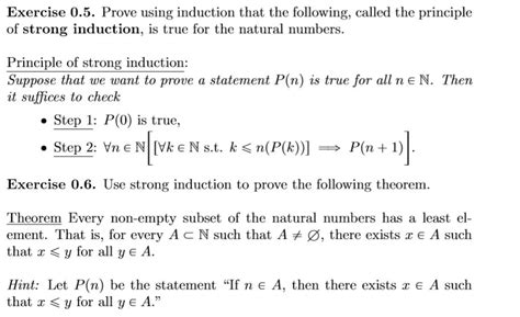 solved exercise 0 5 prove using induction that the