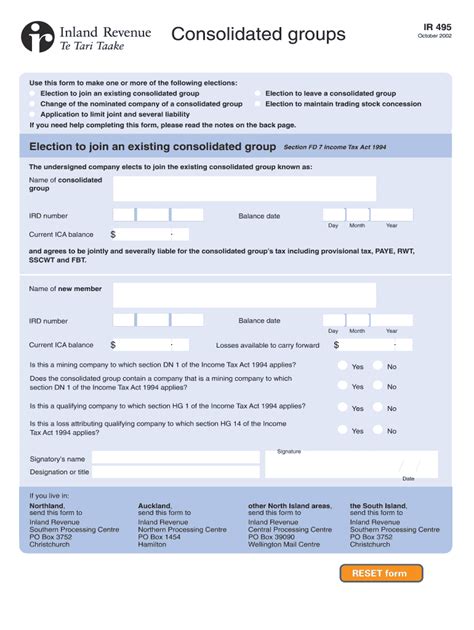 Fillable Online Ird Govt Eligibility Can You Form A Consolidated Group