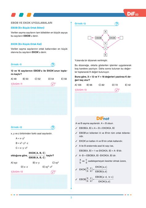 SOLUTION Matematik Dersi Ebob Ekok Konu Anlatimi Ve Soru Cozumu