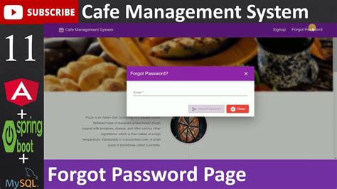 11 Cafe Management System Forgot Password Page Angular Spring Boot