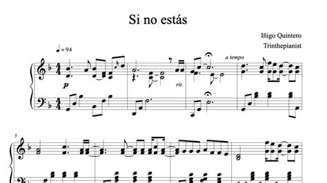 Si no estás Iñigo Quintero Partitura