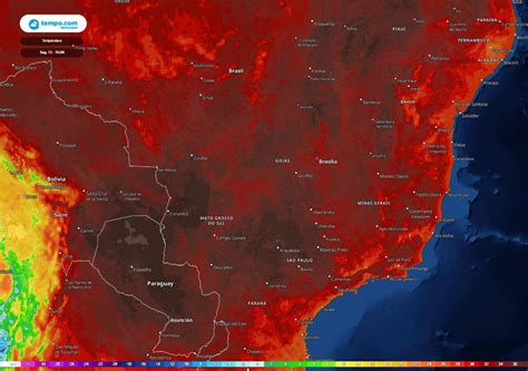 Tempo seco e muito quente no SE e CO mudança em meados da semana