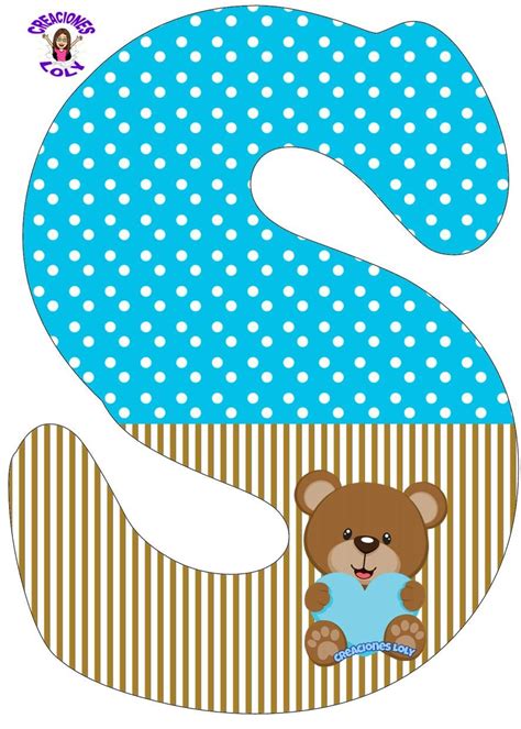 Creaciones Loly Abecedario Osito Marrón Abecedario Baby Shower Baby