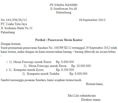 Detail Contoh Penawaran Harga Proyek Koleksi Nomer