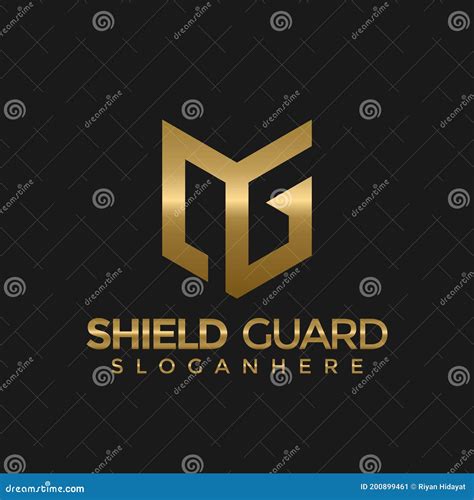 Letter Mg Gm Shield Guard Modern Logo Stock Design Vector Illustration