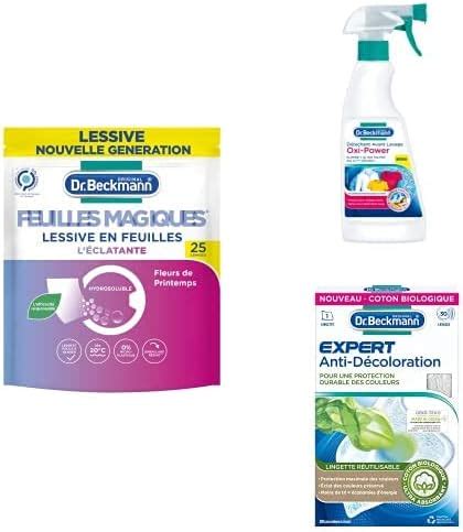 Lot de Dr Beckmann FEUILLES MAGIQUES Lessive en feuilles L ÉCLATANTE