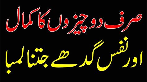 Ya 2 Chezen Khao Or Gadhy Jitna Lamba Lun Pao Nafs Ko Lamba Karne Ka