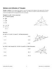 Document 45 Pdf Medians And Altitudes Of Triangles Medians A Median