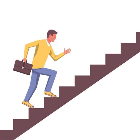Premium Vector Businessman Is Climbing Career Ladder