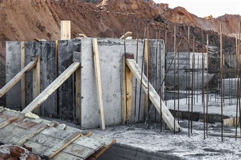 Monolithic Reinforced Concrete Foundation For The Construction Of A