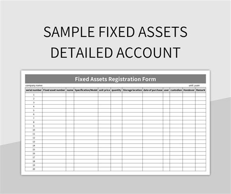 Fixed Assets Register