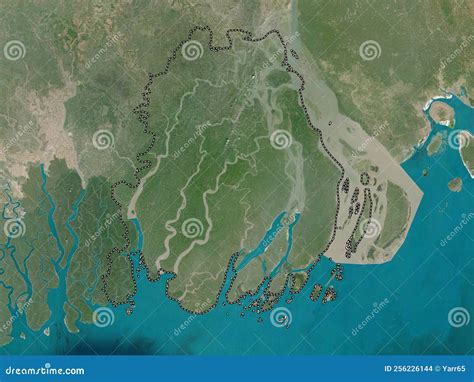 Barisal Bangladesh Low Res Satellite No Legend Stock Illustration