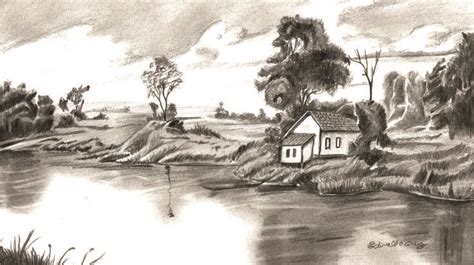 Pencil Drawing Landscape Desenho Realista De Paisagem Painting Art