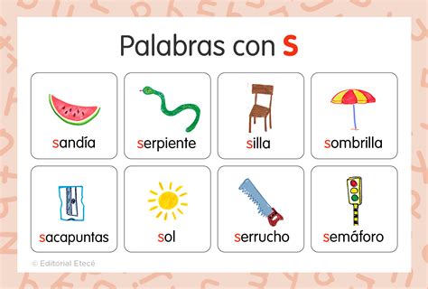 Palabras Con S Con Im Genes Lenguaje