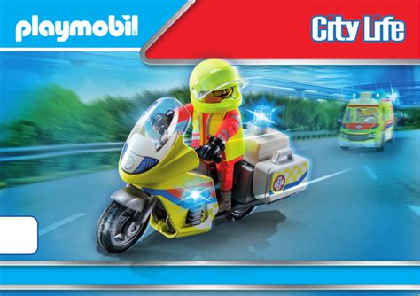 Manual Playmobil Set 71205 City Life Rescue Motorcycle With Flashing Light