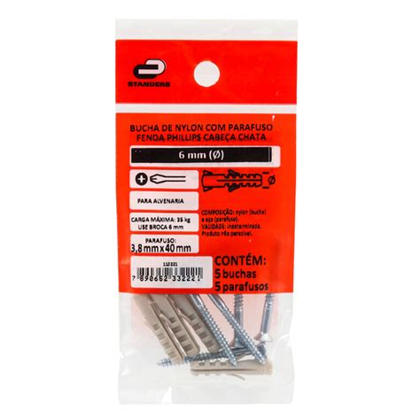 Bucha Nylon Para Alvenaria Mm Parafuso Unidades Leroy Merlin