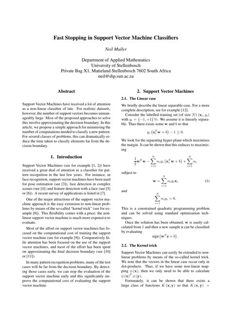 pdf fast stopping in support vector machine classifiers