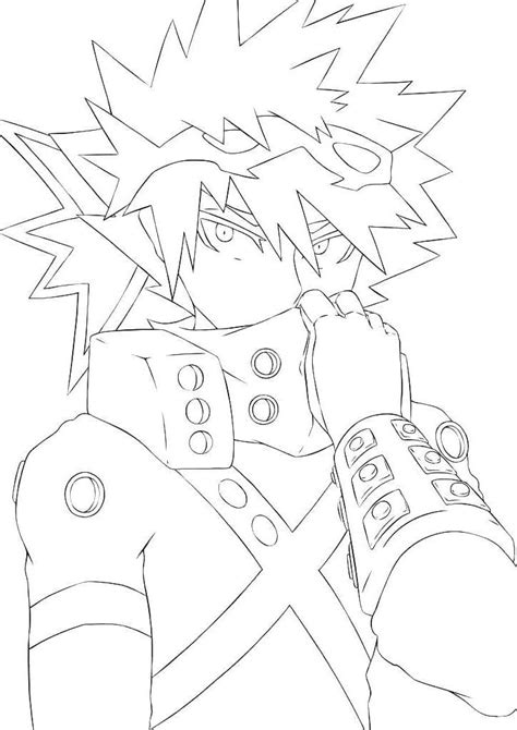 Katsuki Bakugo Coloring Pages Coloring Nation