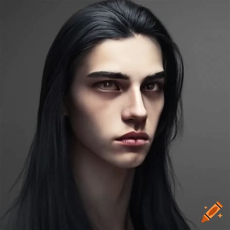Portrait Of A 30 Year Old Magician With Long Hair In A Black Robe On Craiyon